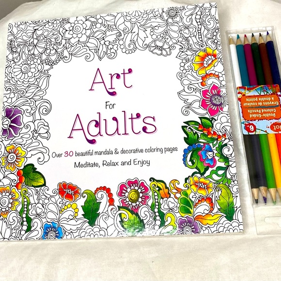Art | Art For Adults Premium Coloring Book And Colored Pencil Set New ...
